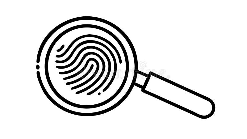 Fingerprint Magnifying Glass for Biometric Security, Vector Design ...