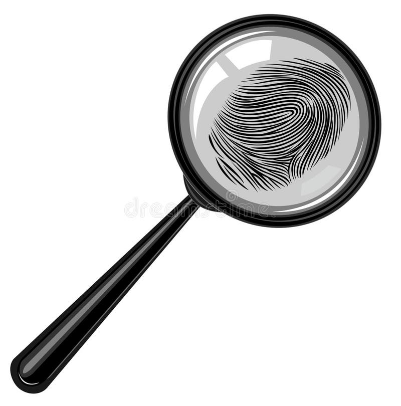 Fingerprint . Magnifying Glass.evidence of Crime. Stock Vector ...
