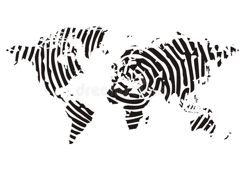 Fingerprint on a map stock illustration. Illustration of fingerprint ...