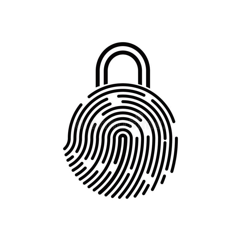 Fingerprint Padlock. Lock Icon Stock Vector - Illustration of lighting ...