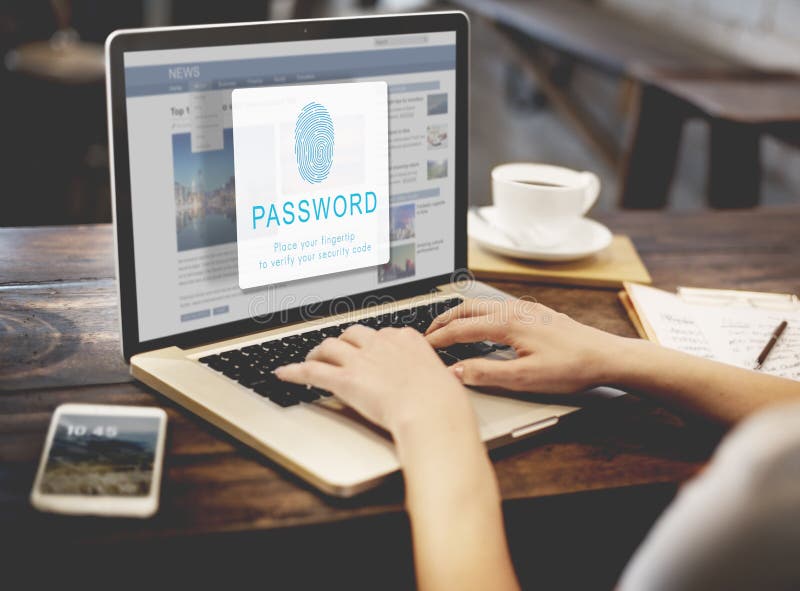 Fingerprint Password Biometrics Technology Concept Stock Image - Image ...