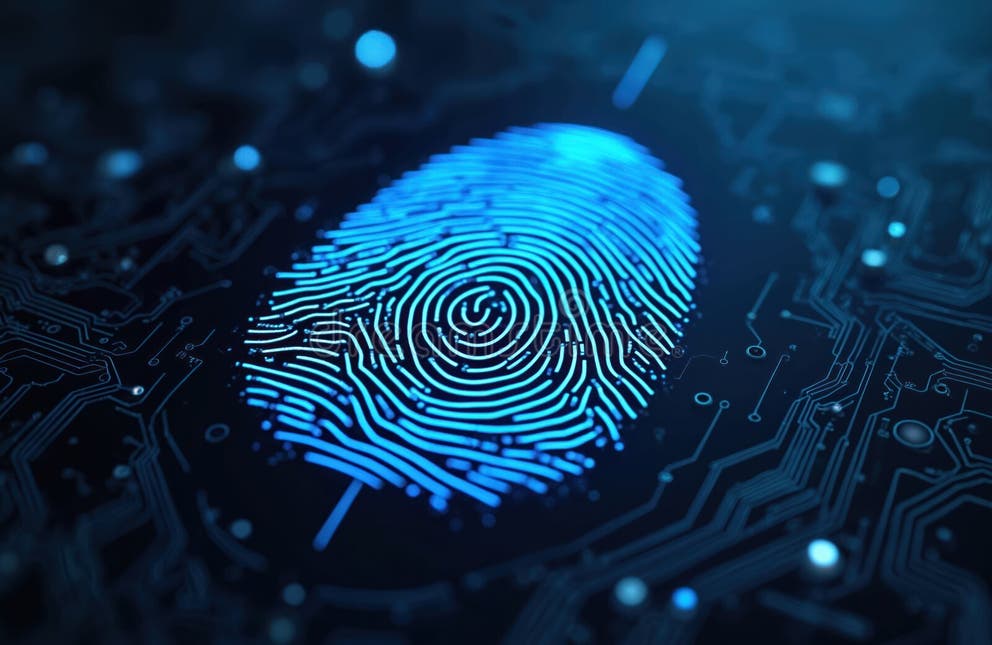 Fingerprint Pattern Illuminated in Dark. Biometrics for Personal ...