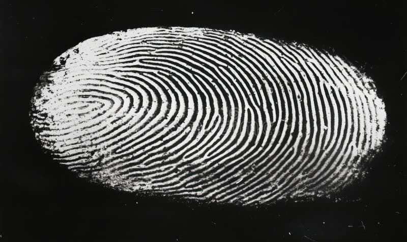 Fingerprint Pattern, Intricate Lines and Curves, Black and White Image ...