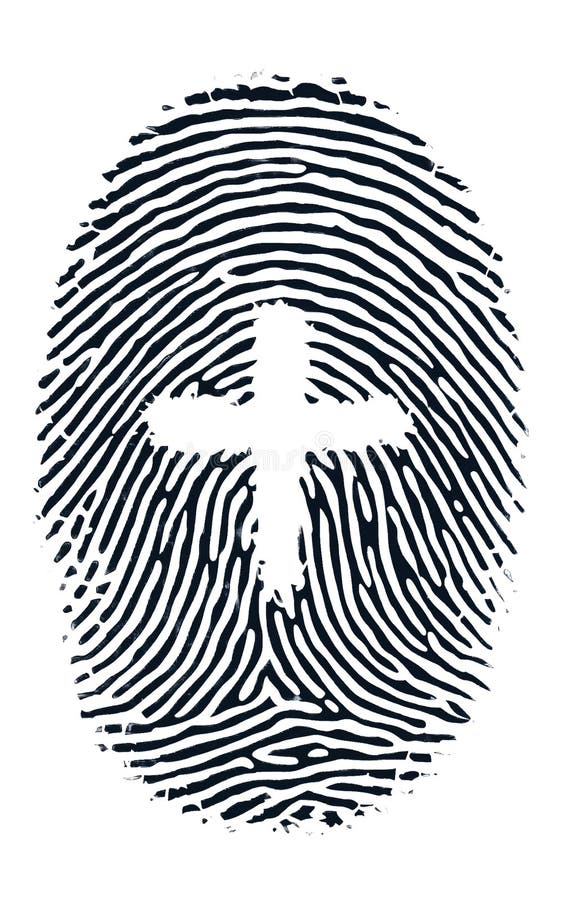 A Fingerprint Pattern is Prominently Displayed with a Cross Shape ...