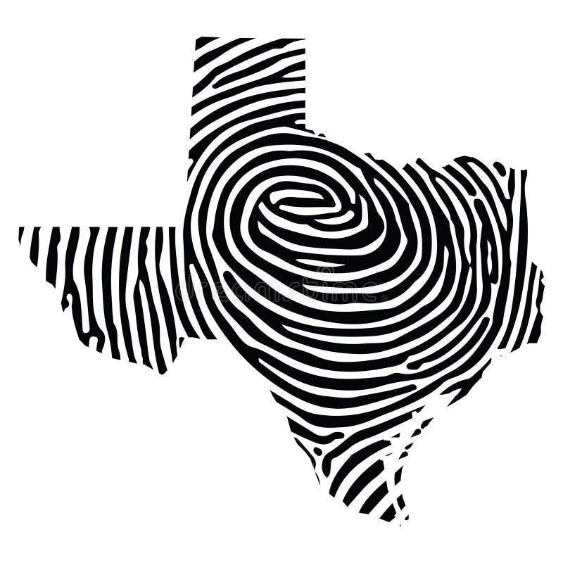 Fingerprint Pattern in Texas Map Stock Vector - Illustration of pattern ...