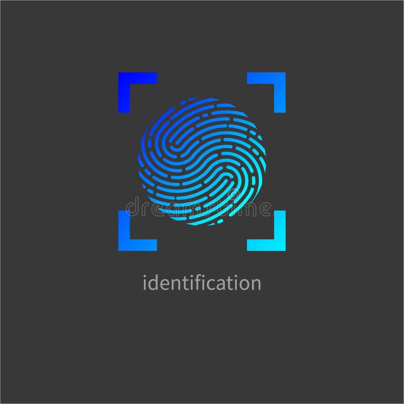 Eye with Fingerprint, Personal Identification, Identity, Id Logo. Stock ...