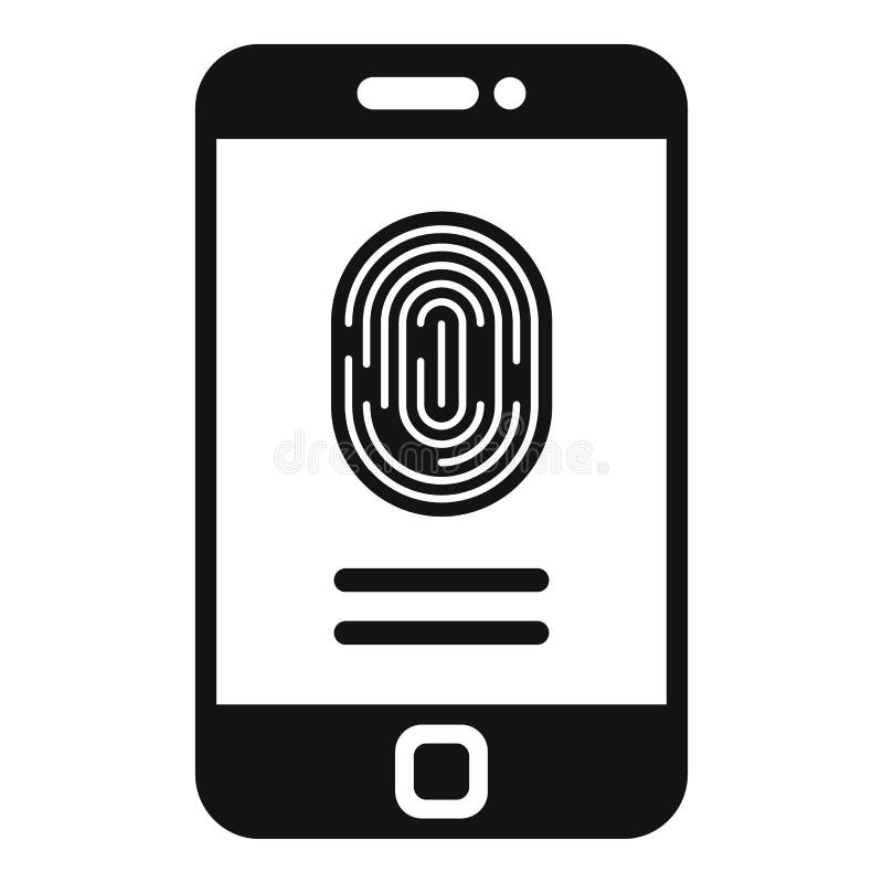 Fingerprint Phone Icon. Moblie Icon. Isolated Thumbprint and ... Fingerprint Phone Icon. Moblie Icon. Isolated Thumbprint and ...