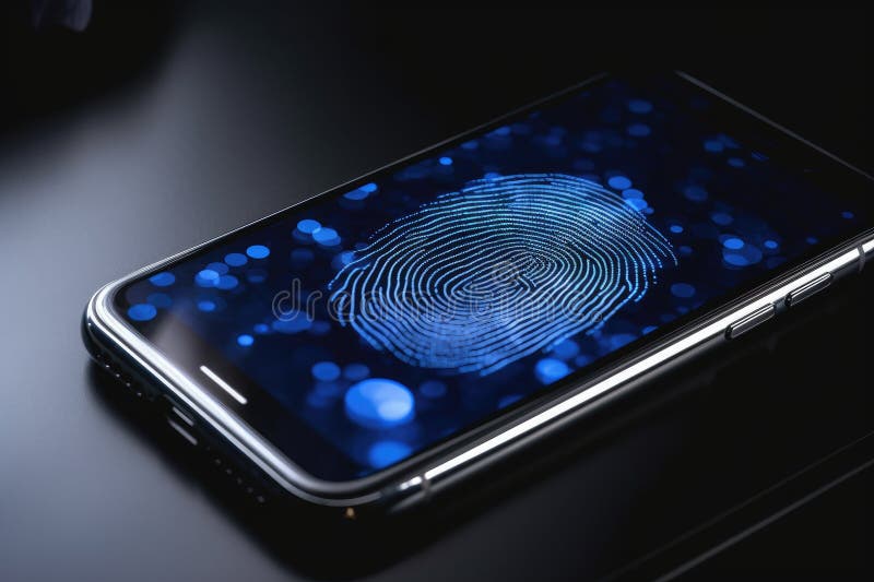Fingerprint on the Phone. Personal Identification Stock Illustration ...