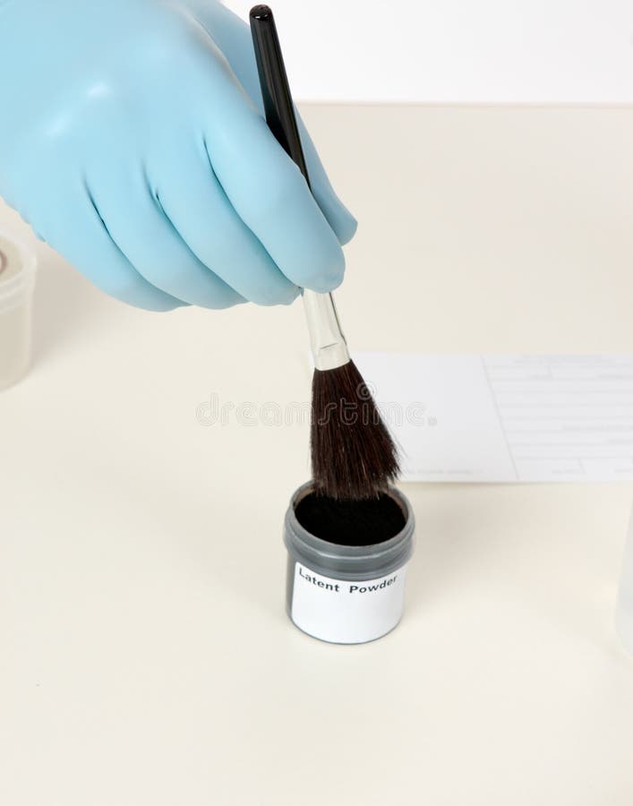 Fingerprint Powder and Brush Stock Image - Image of criminologist ...