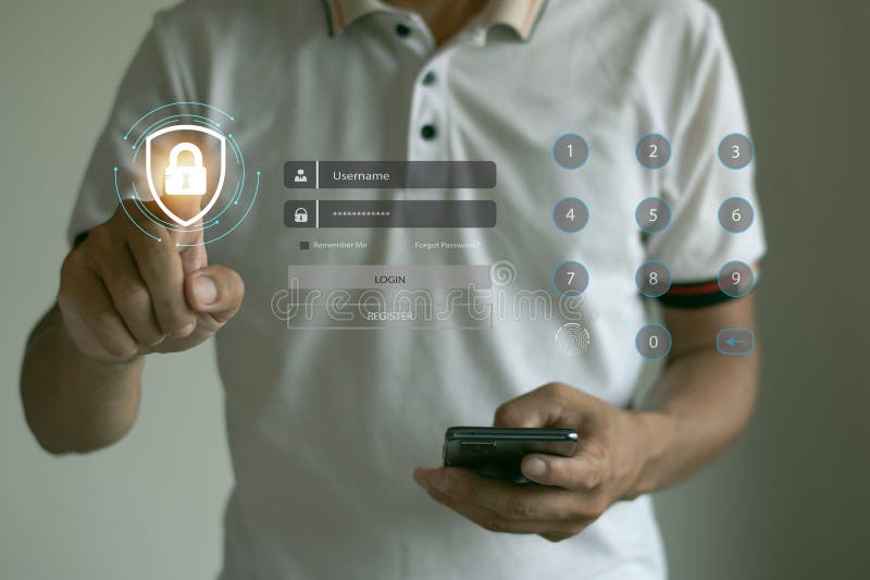 Fingerprint Protection for Personal Information, Cyber Security Concept ...