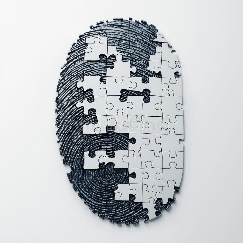 Fingerprint Puzzle Concept of Identity and Security Stock Illustration ...