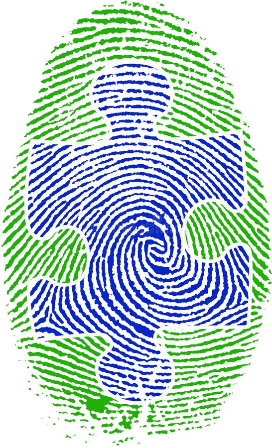 Fingerprint with Puzzle stock illustration. Illustration of crime ...