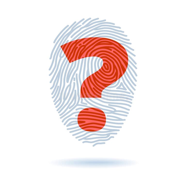 Fingerprint with Question Mark Stock Vector - Illustration of private ...