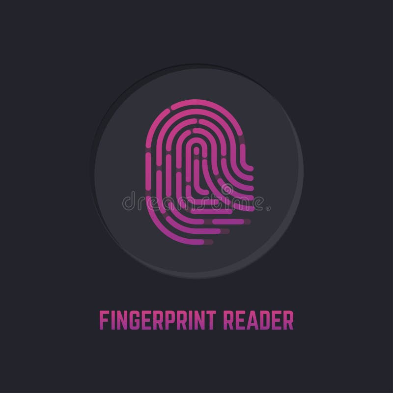 Fingerprint reader icon stock vector. Illustration of design - 112219772