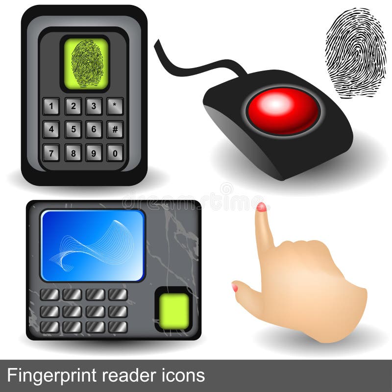 Fingerprint reader icons stock vector. Illustration of design - 32673953