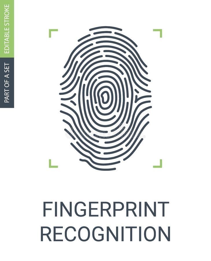 Fingerprint Recognition or Biometric Data Access Icon Stock ...