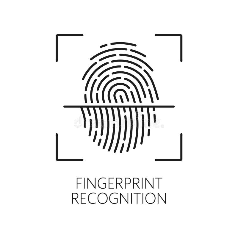 Fingerprint Recognition and Identification Icon Stock Vector ...