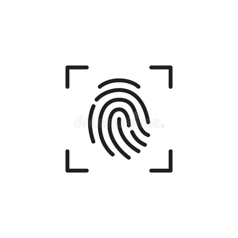 Fingerprint Recognition. Pixel Perfect Icon Stock Vector - Illustration ...