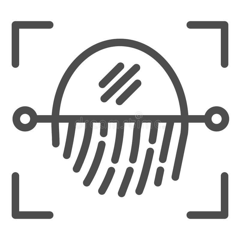 Fingerprint Recognition Sensor Line Icon. Focus with Fingerprint Sensor ...