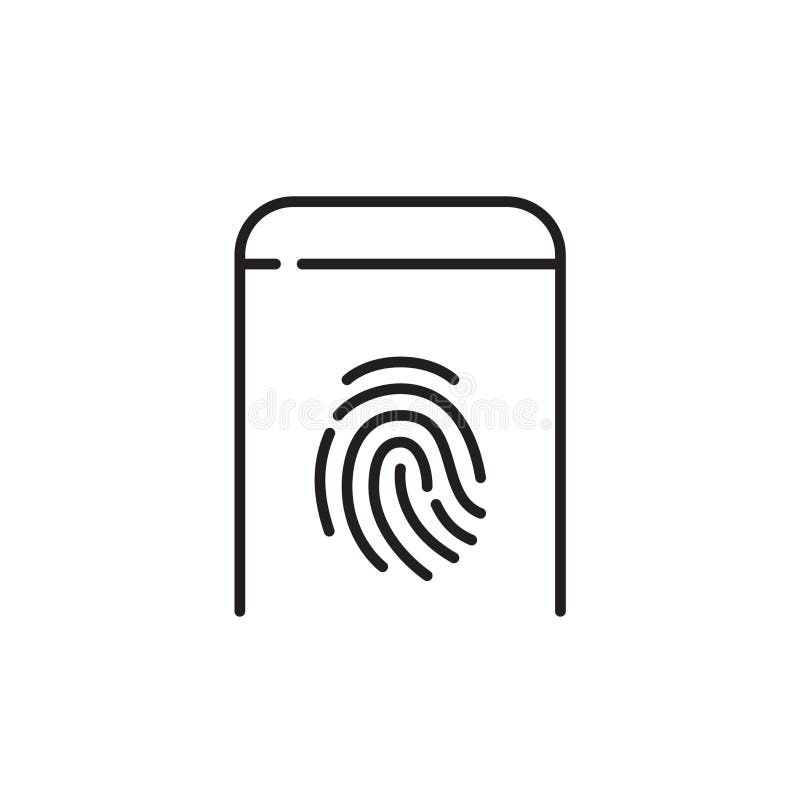 Fingerprint Recognition Smartphone Account Access. Pixel Perfect Icon ...