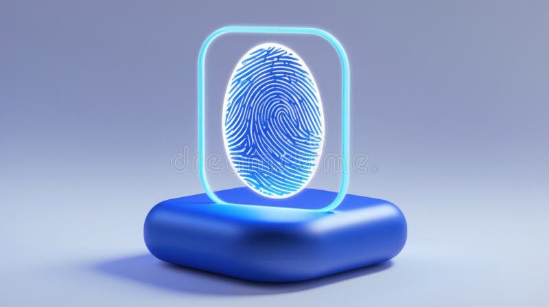 Fingerprint Recognition Technology Display with Futuristic Design Stock ...