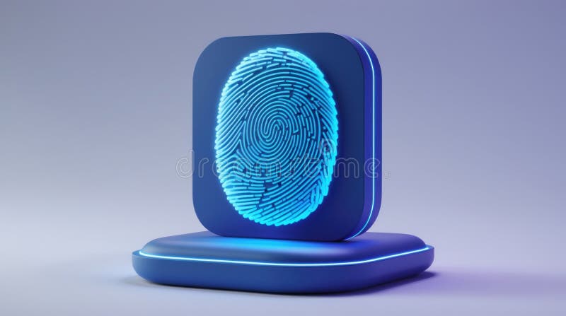 Fingerprint Recognition Technology Displayed on Futuristic Device Stock ...