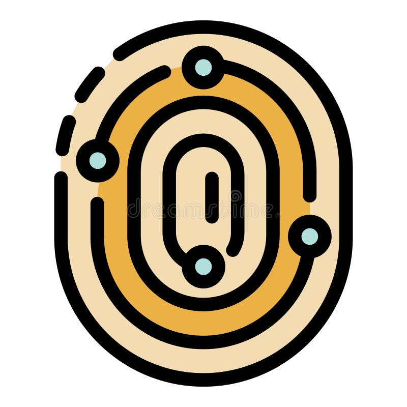 Fingerprint Reliability Icon Color Outline Vector Stock Vector ... Fingerprint Reliability Icon Color Outline Vector Stock Vector ...