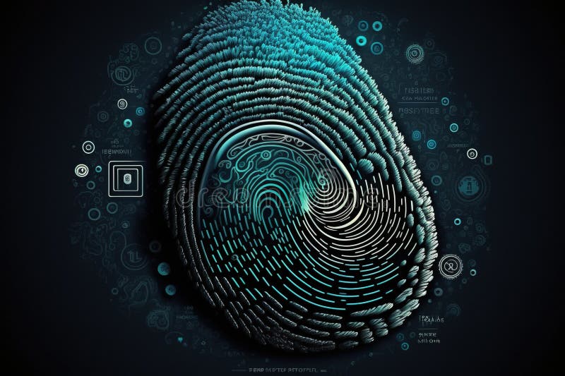 Fingerprint of a Robot, Artificial To Identify it. Ai Generated Stock ...