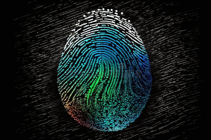 Fingerprint of a Robot, Artificial To Identify it. Ai Generated Stock ...
