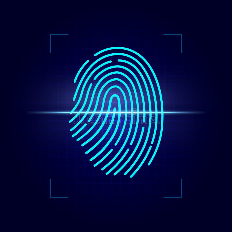 Fingerprint Scan of Biometric Identification Stock Vector ...