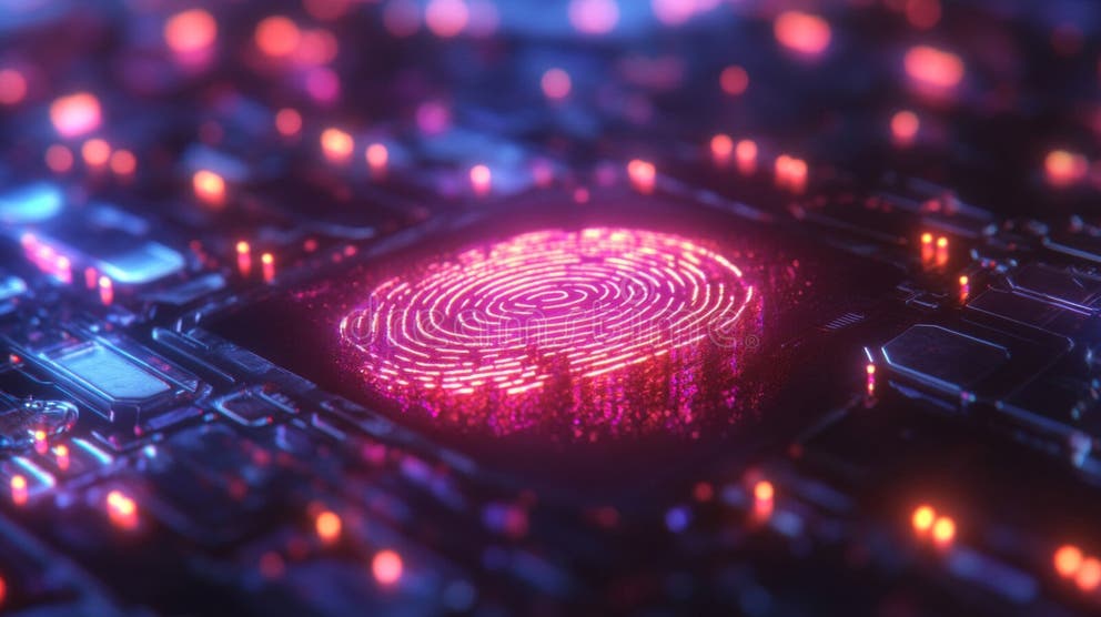 Fingerprint Scan Digital Biometric Technology Circuit Board Stock ...