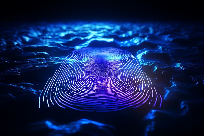 Fingerprint Scan on Electronic Circuit Board. Biometric Security ...