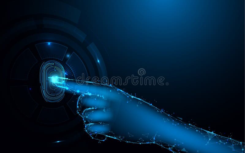 Fingerprint Scan And Hand With Digital Conceptual Technology Security ...