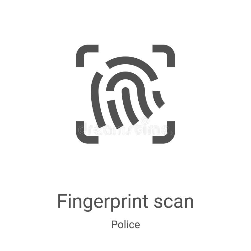 Fingerprint Scanner Icon Vector from Police Collection. Thin Line ...