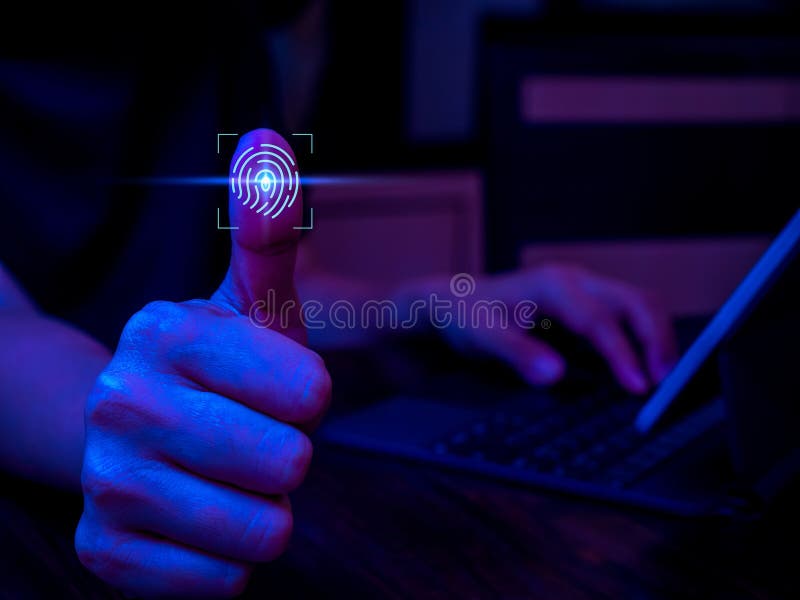 Fingerprint Scan Icon on Virtual Screen while Finger Scanning for ...