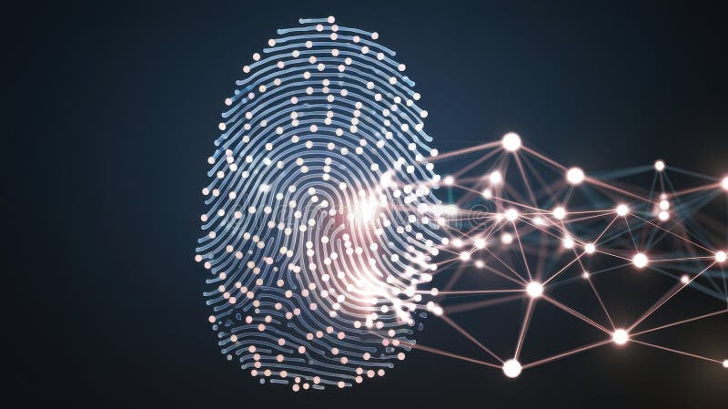 Fingerprint Scan and Neural Network Connection Represent Digital ...