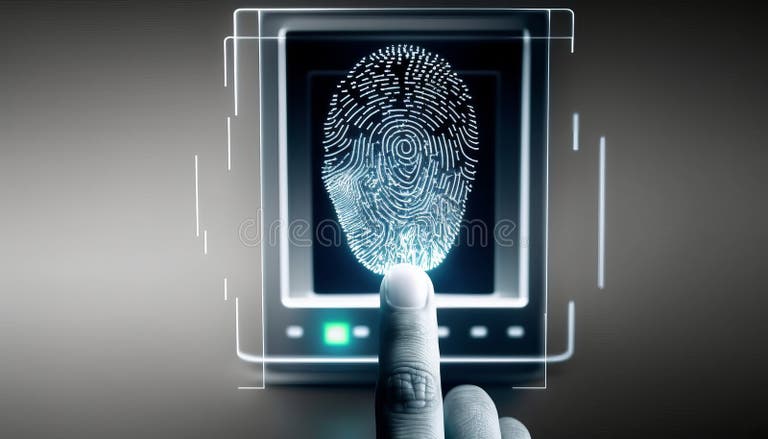 Fingerprint Scan Provides Security Access with Biometrics Identification. Generative AI Stock ...