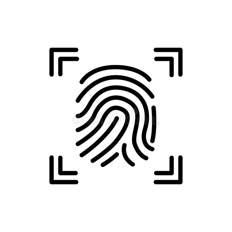 Fingerprint Scan Provides Security Locked Color Line Icon. Stock Vector ...