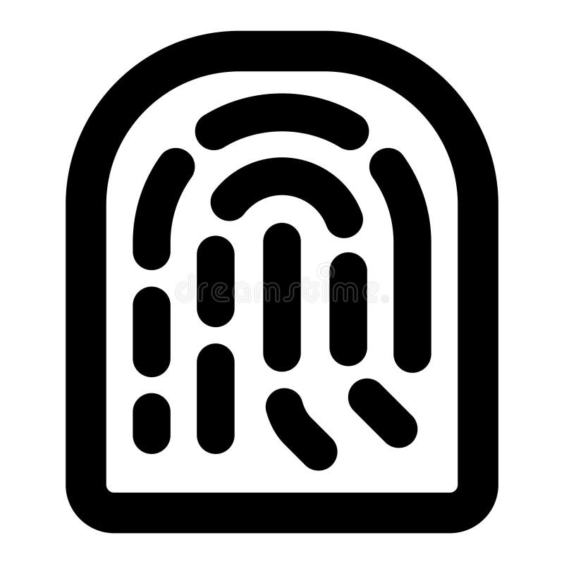 Fingerprint Scan Sample Solid Icon, Biometric Scanner Concept. Vector ...