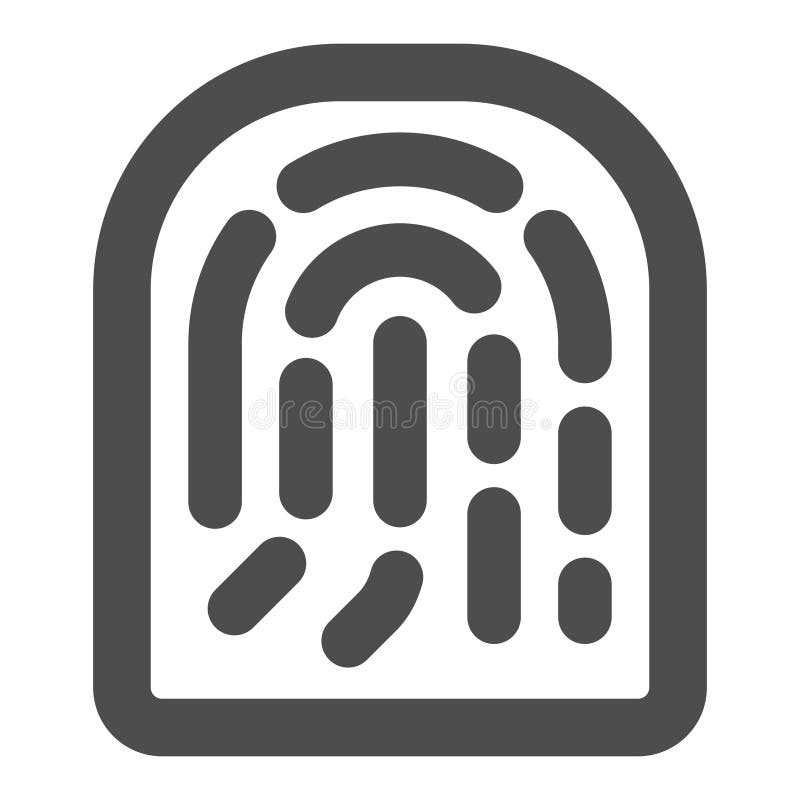 Fingerprint Scan Sample Solid Icon, Biometric Scanner Concept. Vector ...