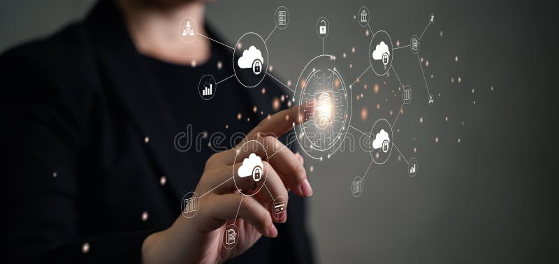 Fingerprint Scan for Secure Access and Service Unlock Design Concept Stock Image - Image of ...
