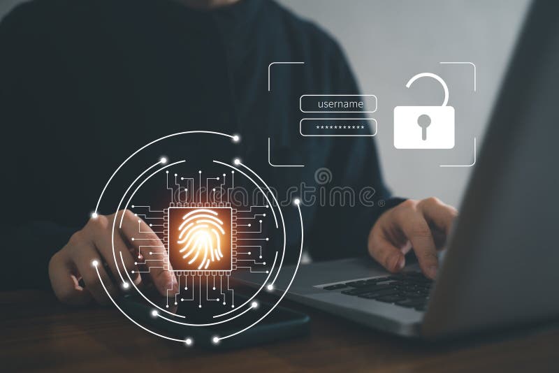 Fingerprint Scan for Secure Access and Service Unlock Design Concept Stock Image - Image of ...