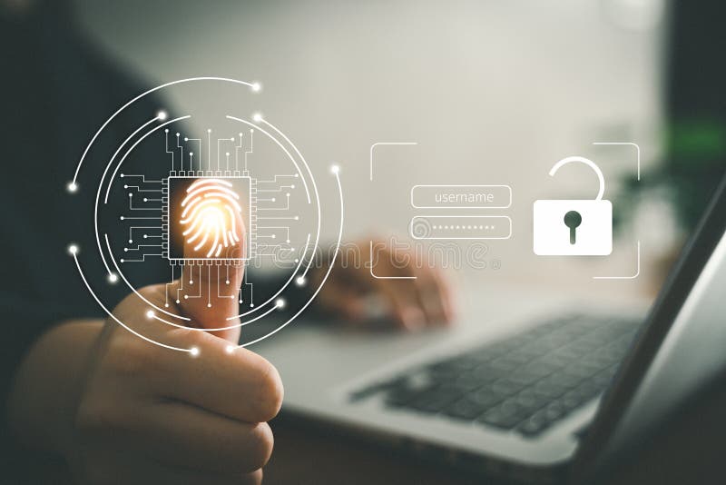 Fingerprint Scan for Secure Access and Unlock Design Concept Stock ... Fingerprint Scan for Secure Access and Unlock Design Concept Stock ...