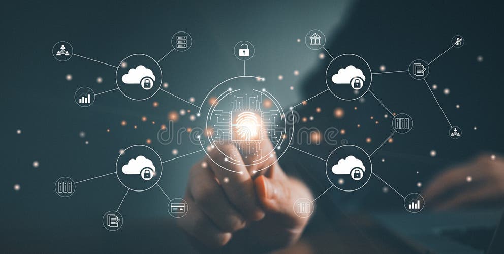 Fingerprint Scan for Secure Access and Unlock Design Concept Stock Image - Image of finger ...