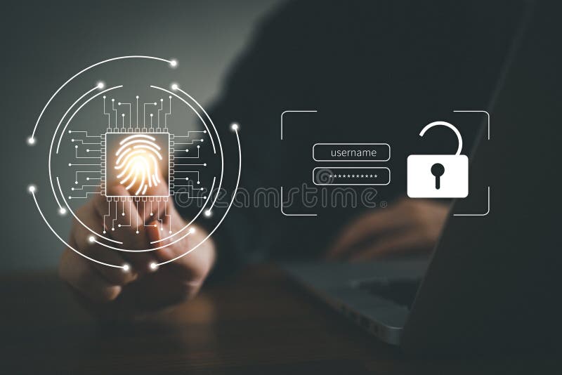 Fingerprint Scan for Secure Access and Unlock Design Concept Stock ... Fingerprint Scan for Secure Access and Unlock Design Concept Stock ...