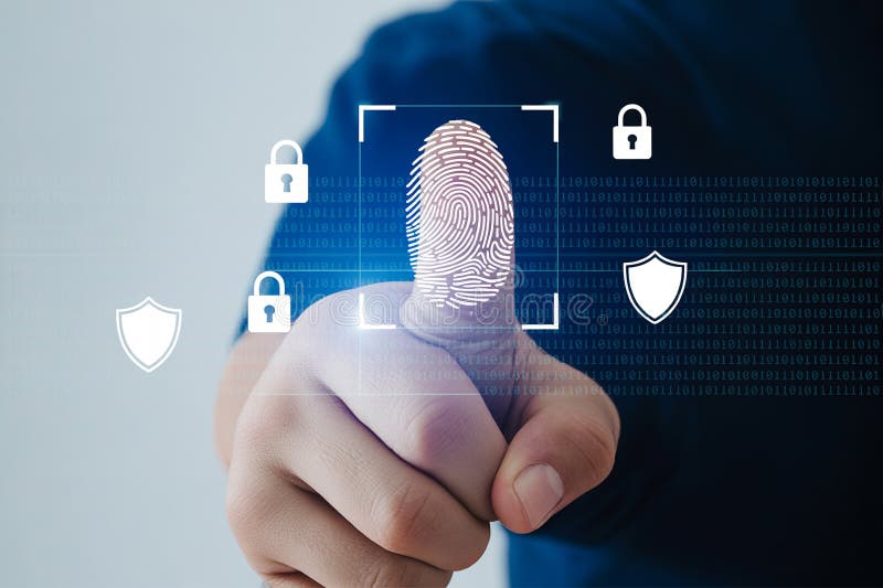 Fingerprint Scan Security System Biometric Authentication Technology Cyber Safety Access Control ...