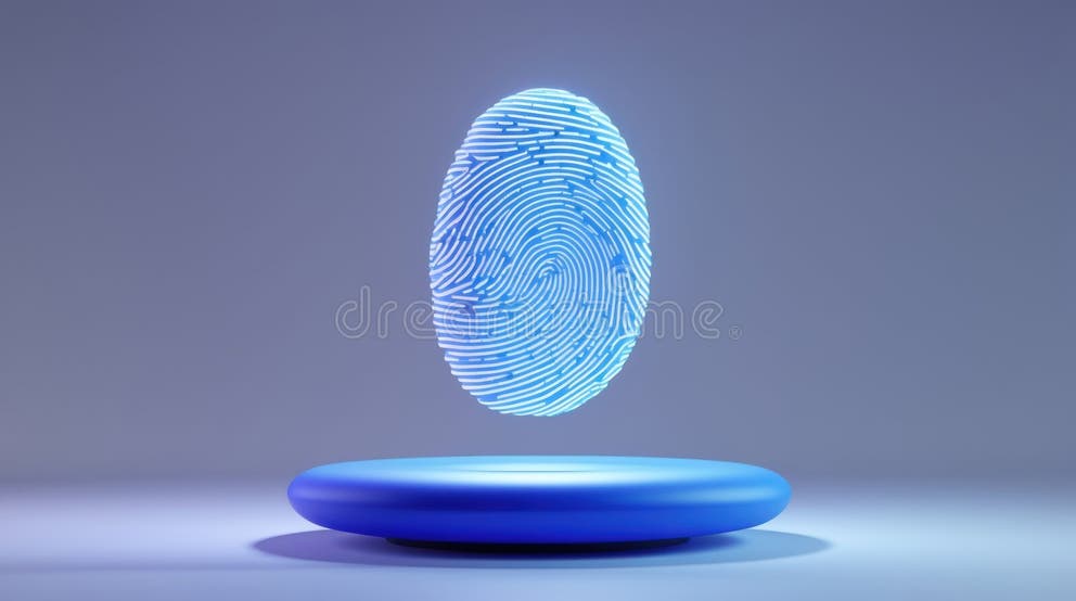 Fingerprint Scan Technology Display: Futuristic Biometric Security ...