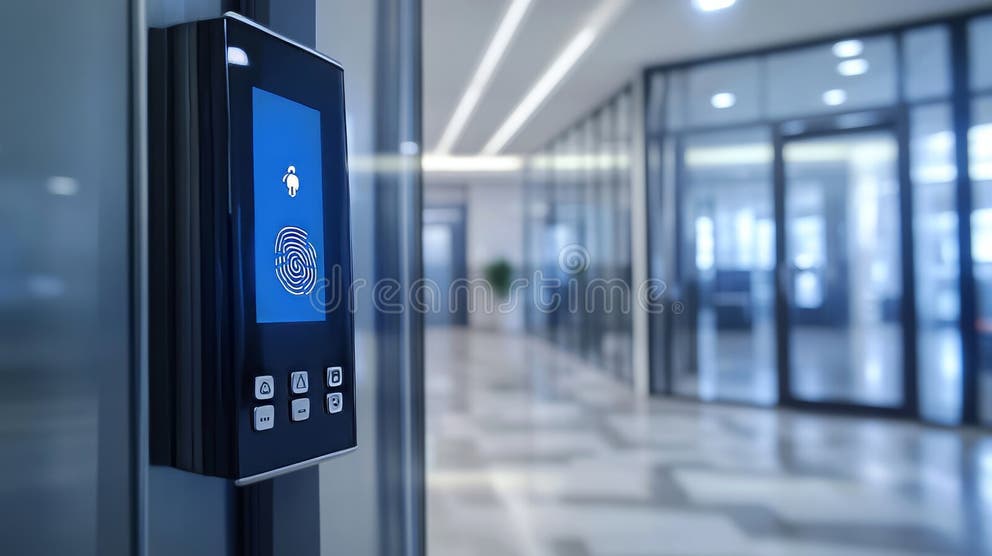 Fingerprint Scanner Access Control System Installed at Office Entrance ...