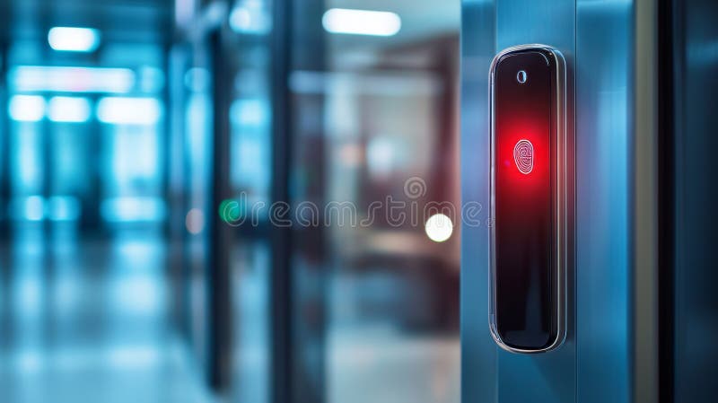 Fingerprint Scanner Access Control System Installed at Office Entrance ...