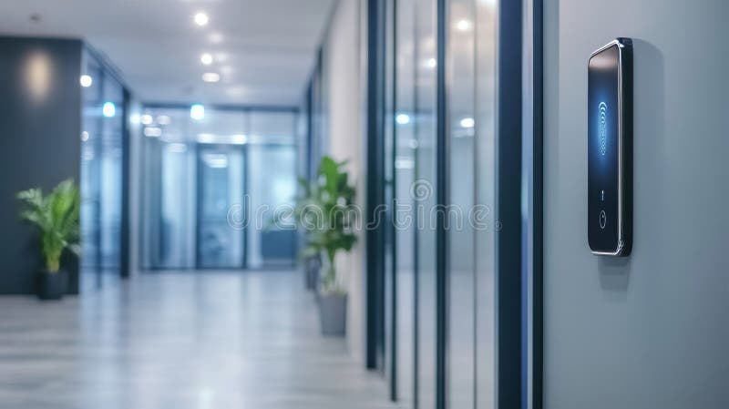 Fingerprint Scanner Access Control System Installed on Wall by Office ...